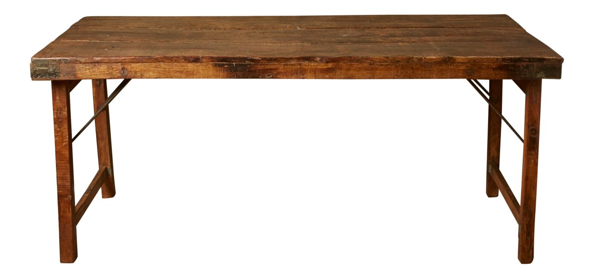 Bord i massivt Indisk træ med foldbart ben system -Mål: 87X175xH76 cm ...