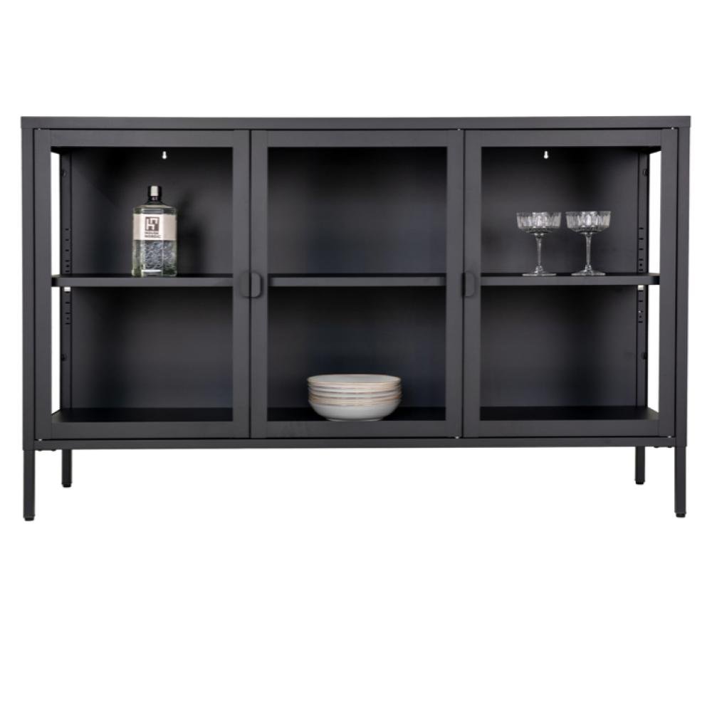 Brisbane skænk sort metal og glas låger - Møbler i huset ...